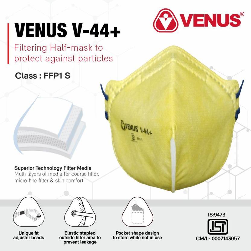 Venus V-44+ FFP1S Unisex Anti Pollution Head Loop Fold Flat Face Mask ...
