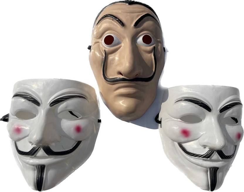 aaru singh 2 white joker vendetta with 1 money heist face mask ...