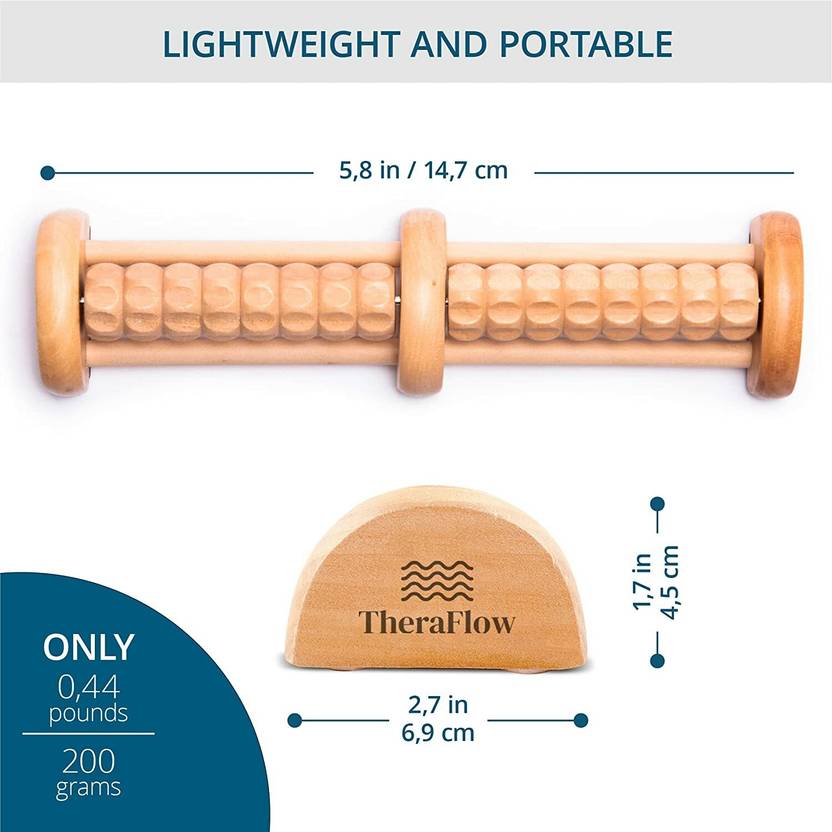 TheraFlow Foot Massager Roller Plantar Fasciitis and Foot Pain Trigger ...