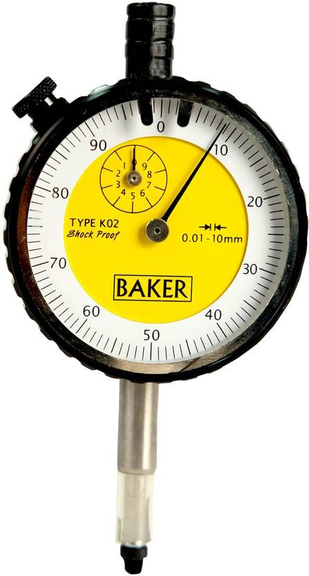 Baker plunger type dial gauge (0.01mm reading,range 10mm & graduation 0 ...