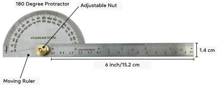 TTM Degree Protector Professional Stainless Steel With 150MM Scale Dial ...