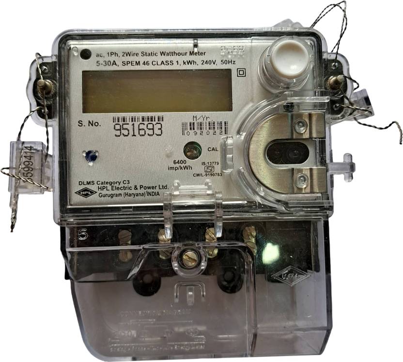 HPL ELECTRIC SINGLE PHASE ENERGY METER DLMS MULTI FUNCTION Metal ...