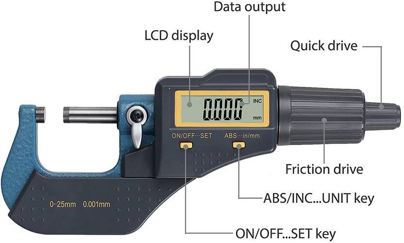 Kirti NDT DIGITAL MICROMETER 0-25 Micrometer Screw Gauge Price in India ...
