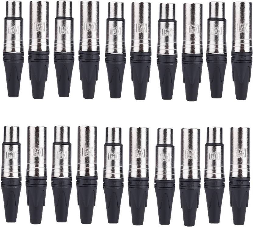 MX XLR 3 PIN MIC FEMALE AND 3 PIN MIC MALE PAIR PACK OF 10 Connector ...