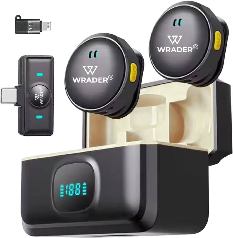 WRADER Dual Wireless Mic with Noise Reduction for Audio Recording ...