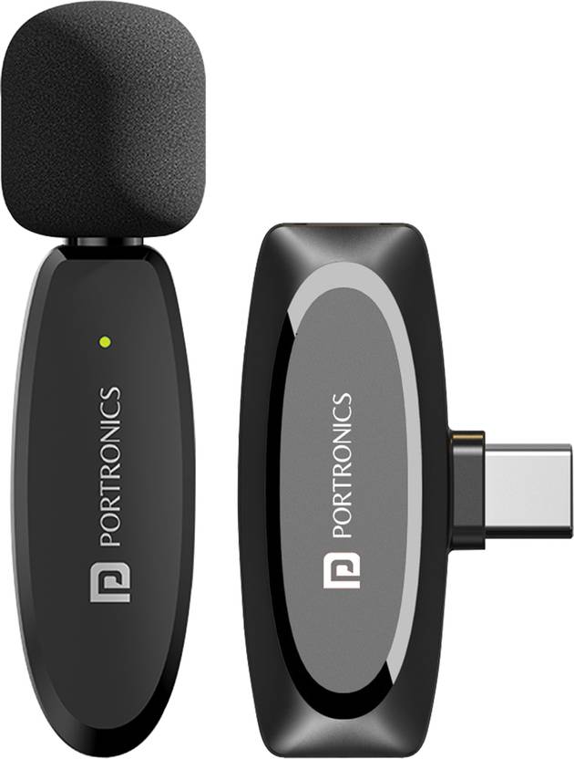 Portronics Dash 7 Type C Wireless Mic with Plug & Play Technology,Collar Microphone - Portronics ...