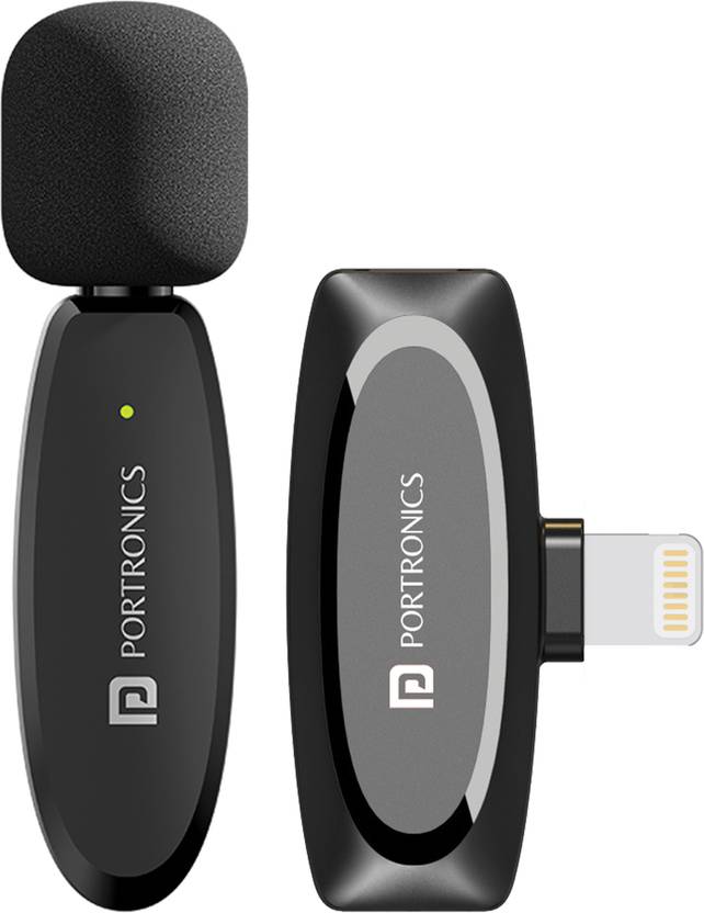 Portronics Dash 7 8 Pin Wireless Mic with Plug & Play Technology,Lapel ...