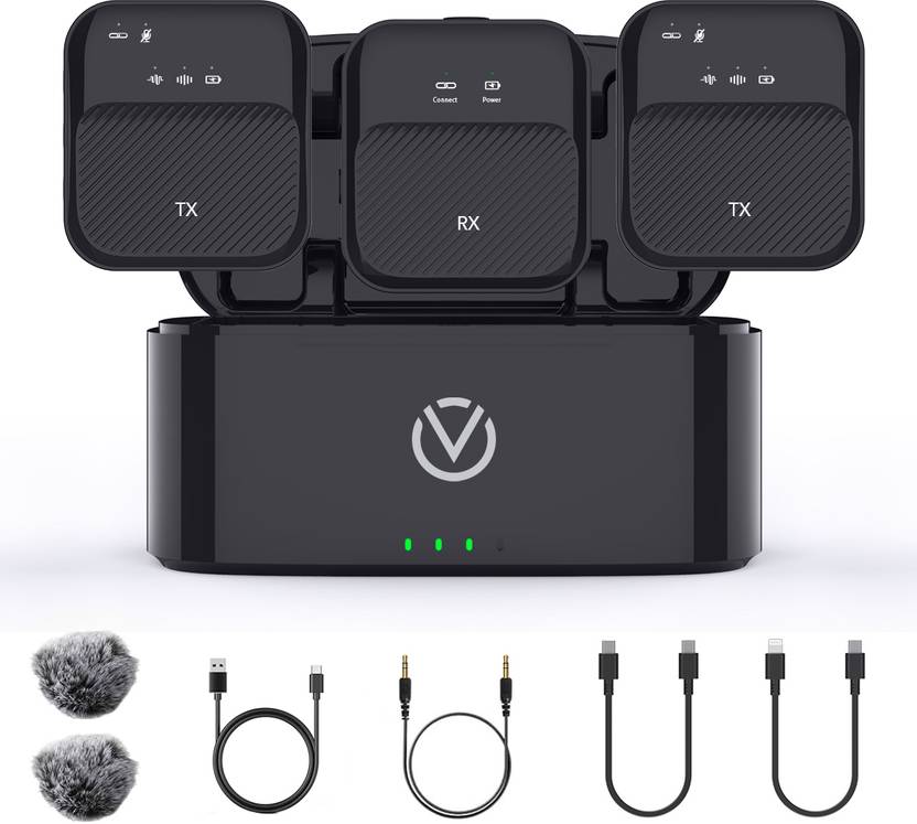 vook Wireless Mic with ANC+ENC Noise Cancellation for Video Recording Microphone - vook ...