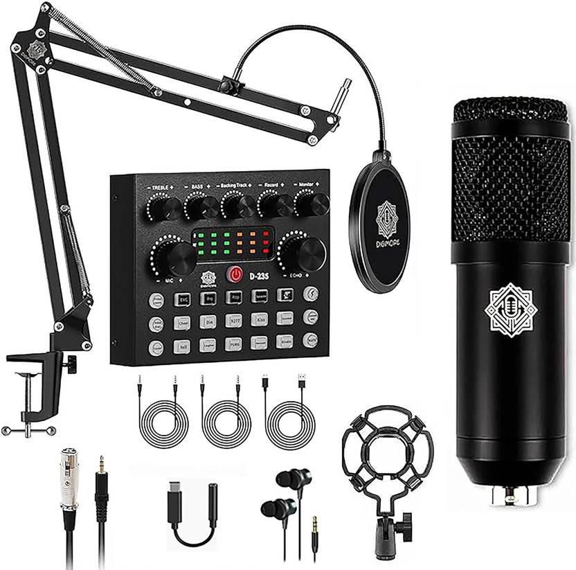 Digimore D-430 Condenser Microphone Kit w Sound Card for Recording ...