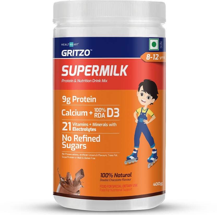 Gritzo SuperMilk, Kids Protein & Nutrition Drink 8-12y. Natural ...