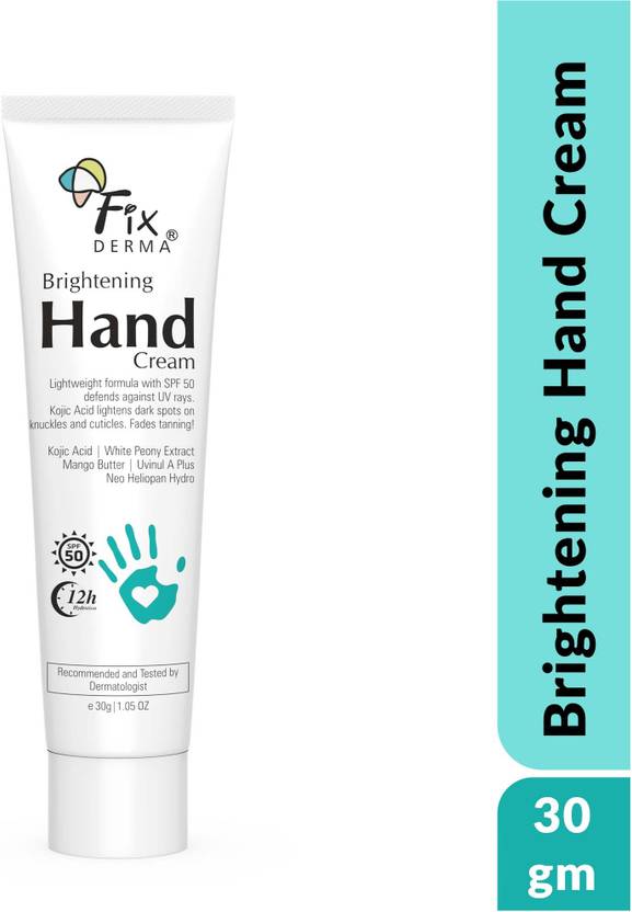 Fixderma Brightening Hand Cream with SPF 50 Hand Moisturizer for Dry ...
