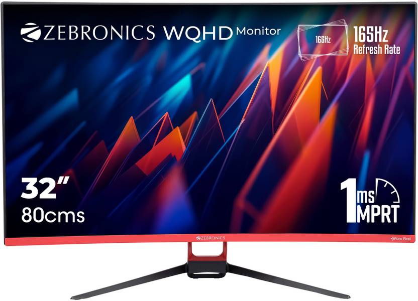 ZEBRONICS 31.5 inch Curved WQHD VA Panel Gaming Monitor (ZEB-S32A 165hz ...
