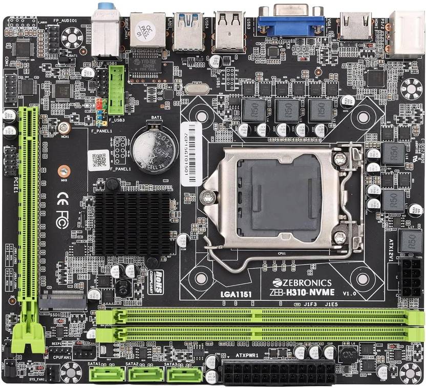 ZEBRONICS Z310M2, M.2 Slot, upto 32GB RAM, HDMI LGA1151Socket Micro-ATX ...