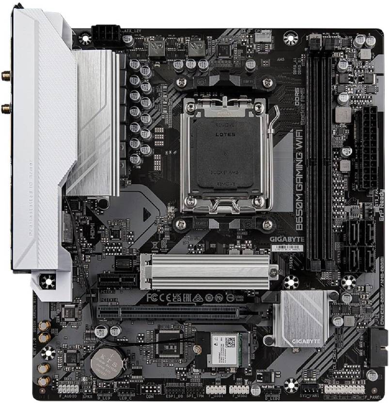 GIGABYTE B650M Gaming WiFi DDR5 Chipset, AMD AM5, mATX AM5Socket Micro ...