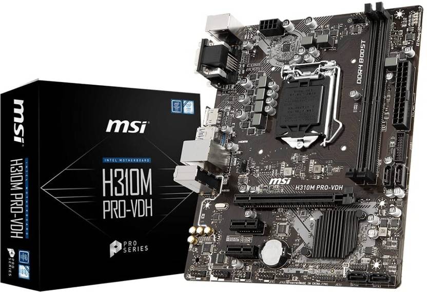 MSI H310M PRO-VDH mATX DDR4 LGA 1151 board supports Intel 8th,9th Gen Processor LGA1151Socket ...