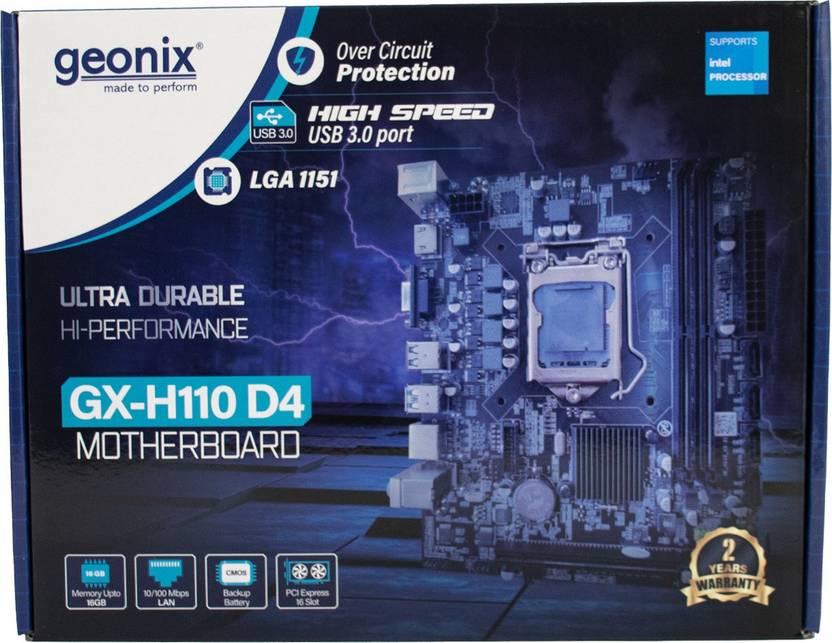 GEONIX GX-H110 D4 LGA1151Socket Micro-ATX Intel H110 Chipset DDR4 ...