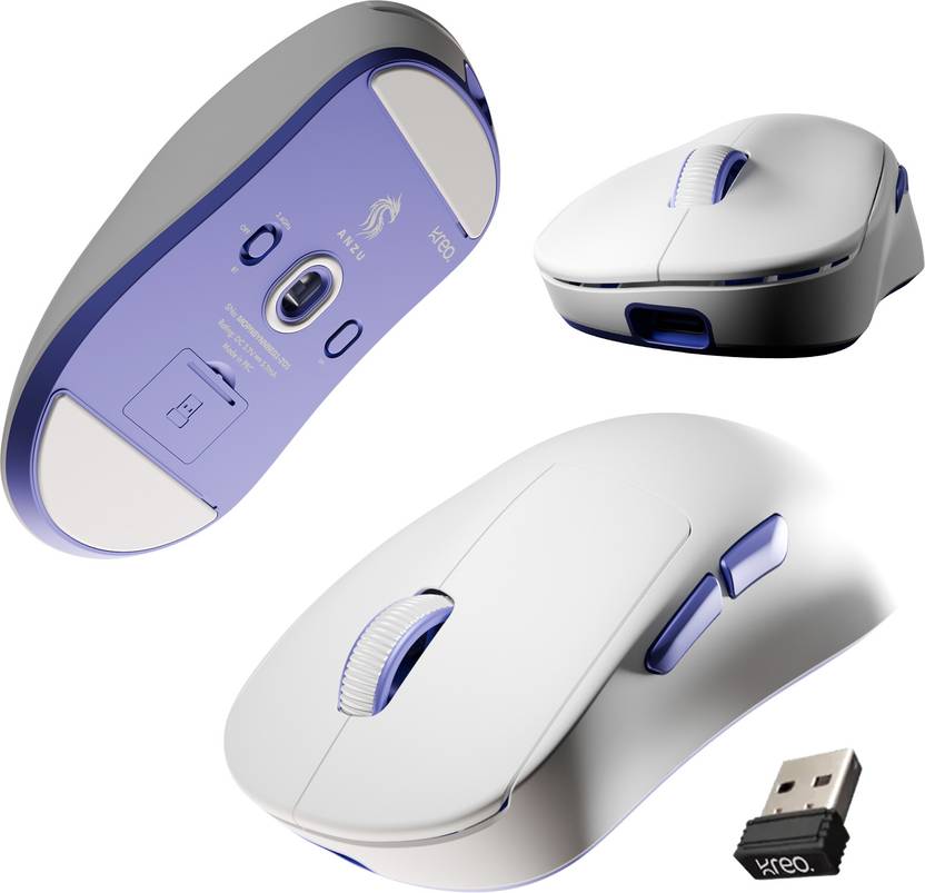 Kreo Anzu Ultralight Ergonomic Wireless Gaming Mouse for PC, 12000DPI ...