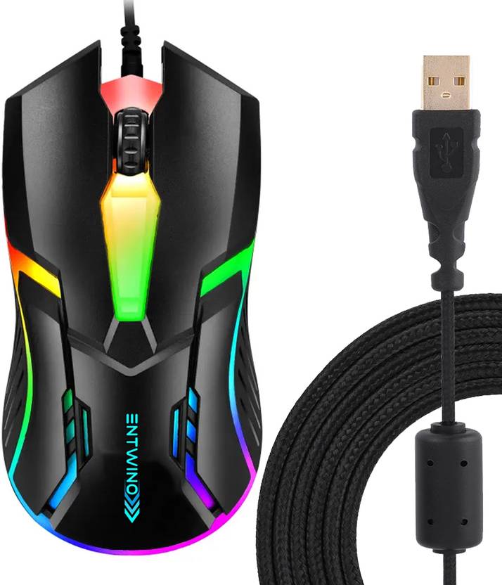 Entwino Titanium Gaming Mouse 3 Buttons Rgb Light Sports Design For