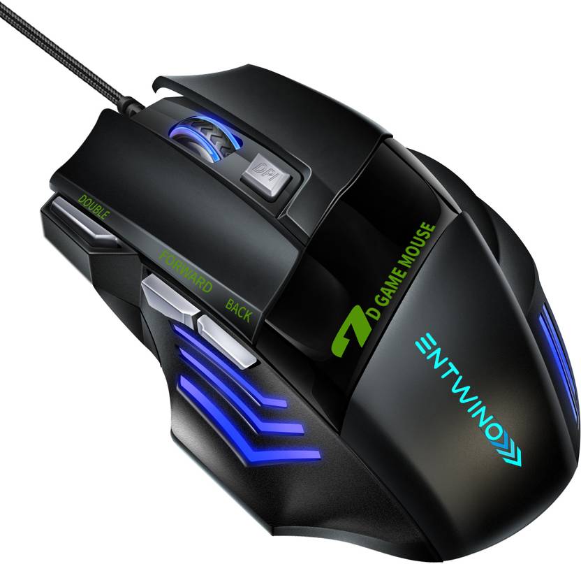 ENTWINO iMiceX7 Gaming Mouse 7 Buttons RGB Light Sports Design For Laptops & PC, Braided Wired ...