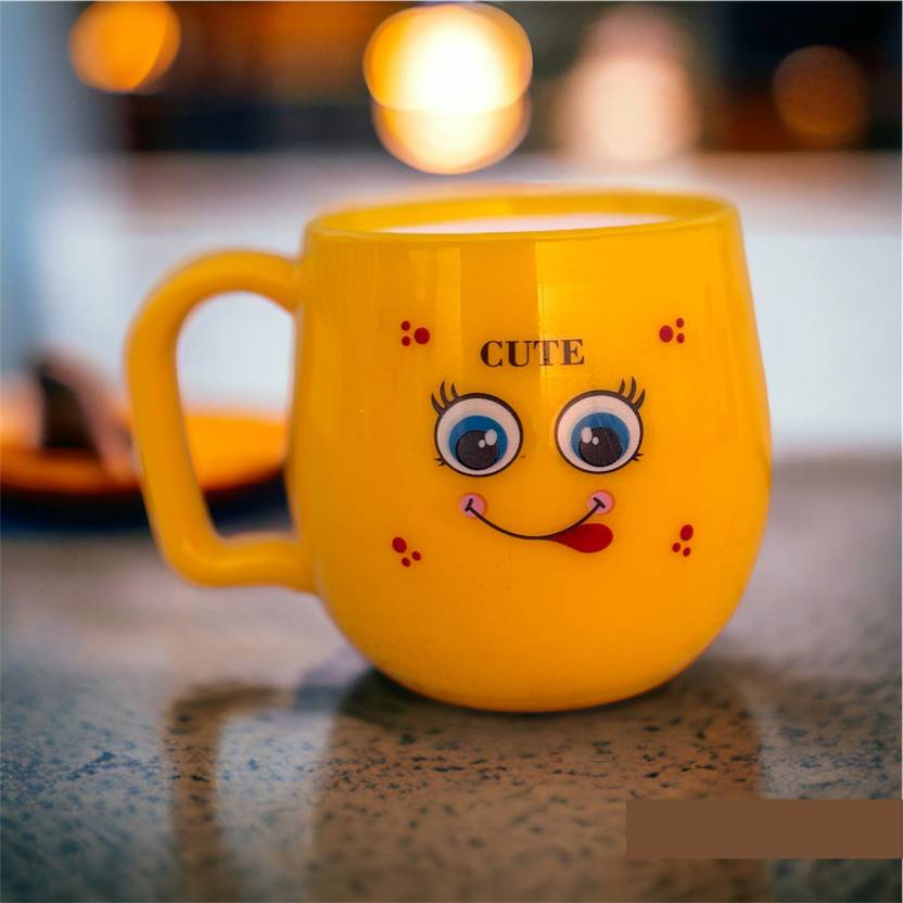 AROSSIM Melamine Unbreakable Emoji Smiley Coffee Tea Cup with Handle ...