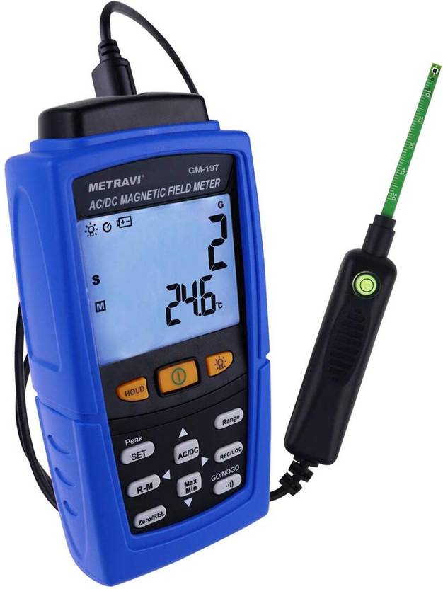 Metravi GM-197 Gauss Meter, Tesla Meter, Magnetometer for AC/DC Static ...