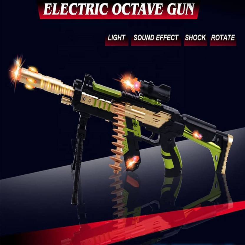 Skstore Musical Army Style Toy Super Machine Gun for Kid with Vibration ...