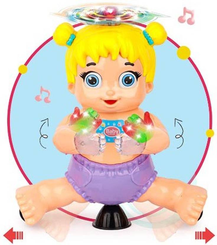 Toyvala 360 Degree Rotating Musical Dancing and Singing Doll with Bump ...