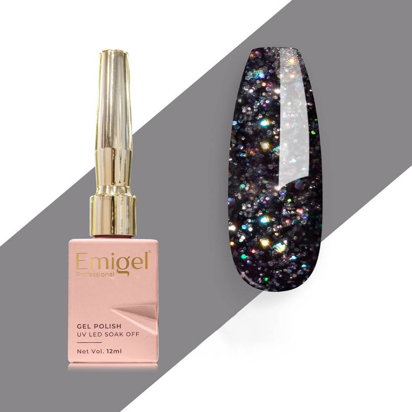 Emigel Professional UV Gel Nail Polish BLACK 027|Cured With UV LED Lamp ...