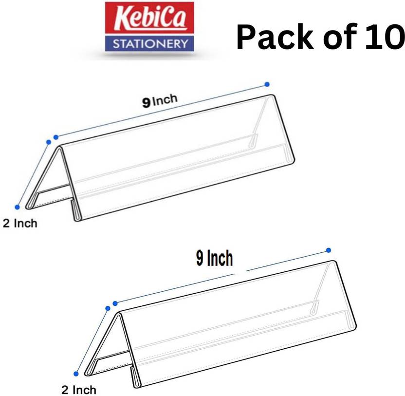 Kebica 2 Compartments Acrylic Name Plate V Shape Double Sided Table Top ...