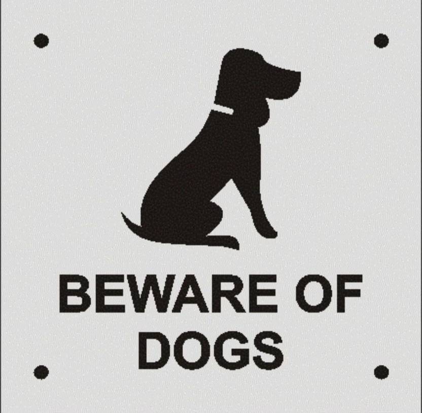 SIGNAGE AND BOARDS SOLUTION Self Adhesive "Beware Of Dogs" Signage ...