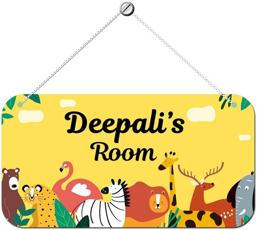 ARTBUG Wooden Deepali Door Sign Kids Room Name Plate Price in India ...