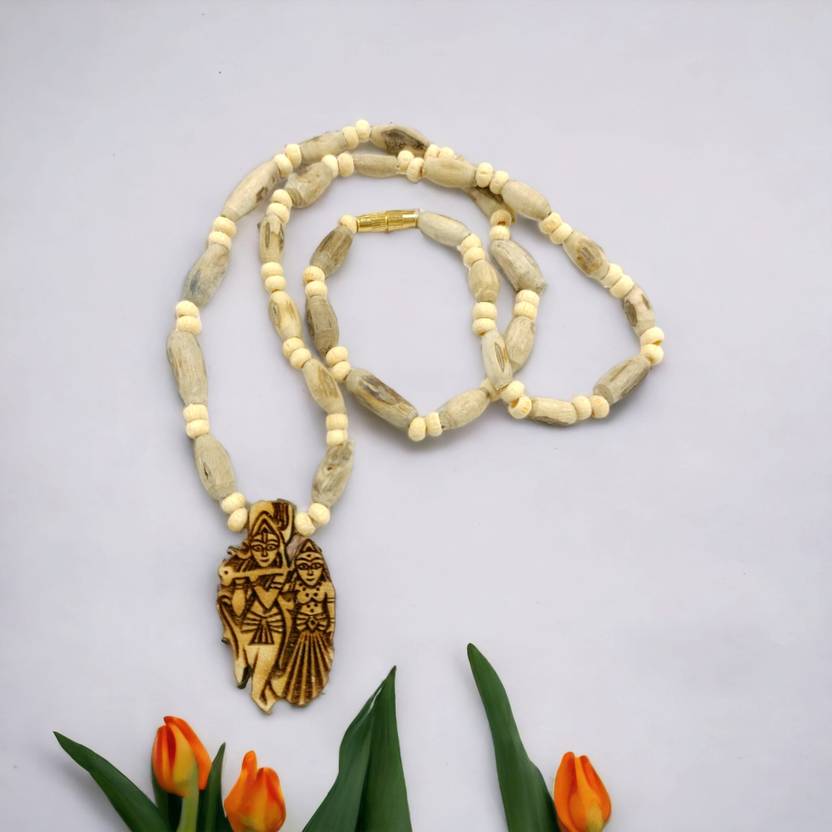 Dev Samagri Original Tulsi Mala with Radha Krishna pendal/Locket ...