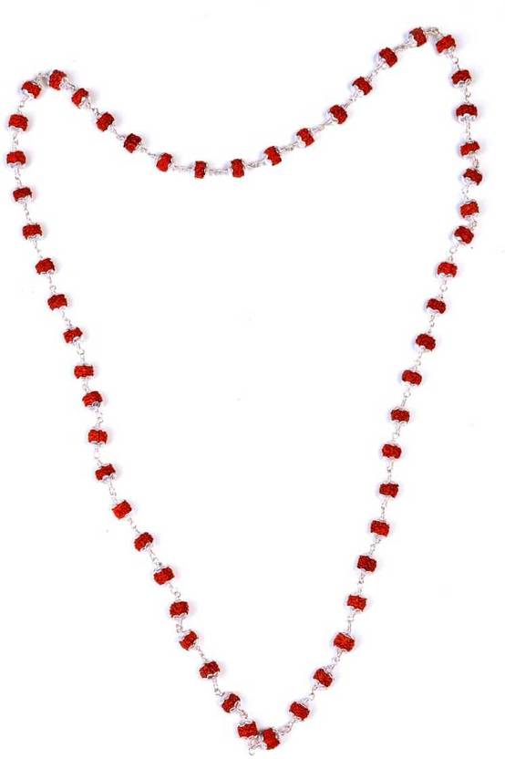 Rudraksham Silver Original Rudraksha Mala for Men | 5 Mukhi 8MM Size ...