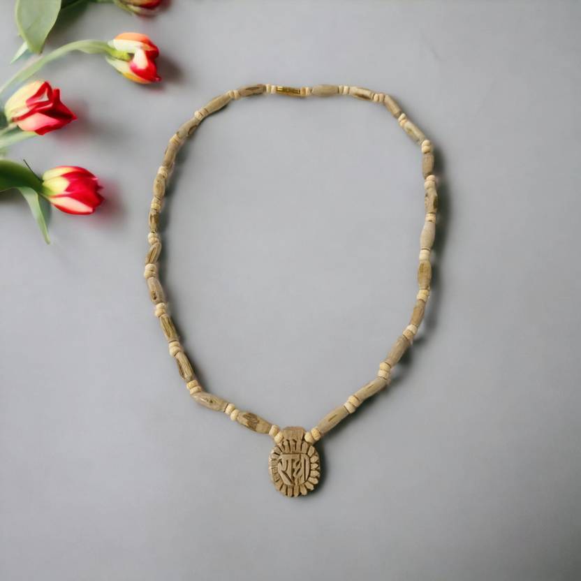 Dev Samagri Original & Natural Tulsi Kanthi Mala with Lotus Shape Radha ...