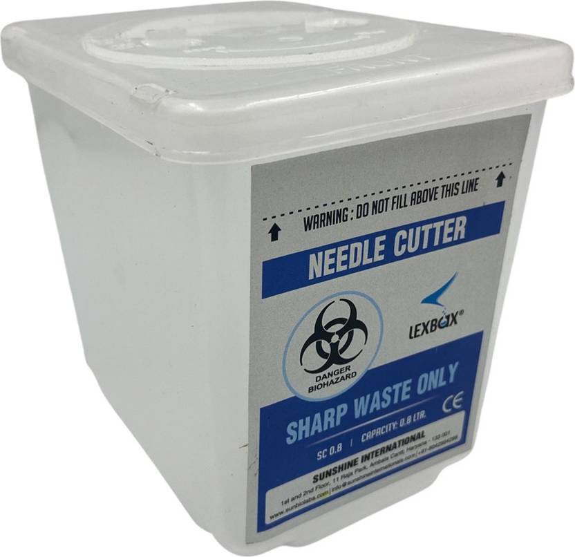 Lexbax 800ml Needle hub cutter empty container (Pack of 4) Needle ...