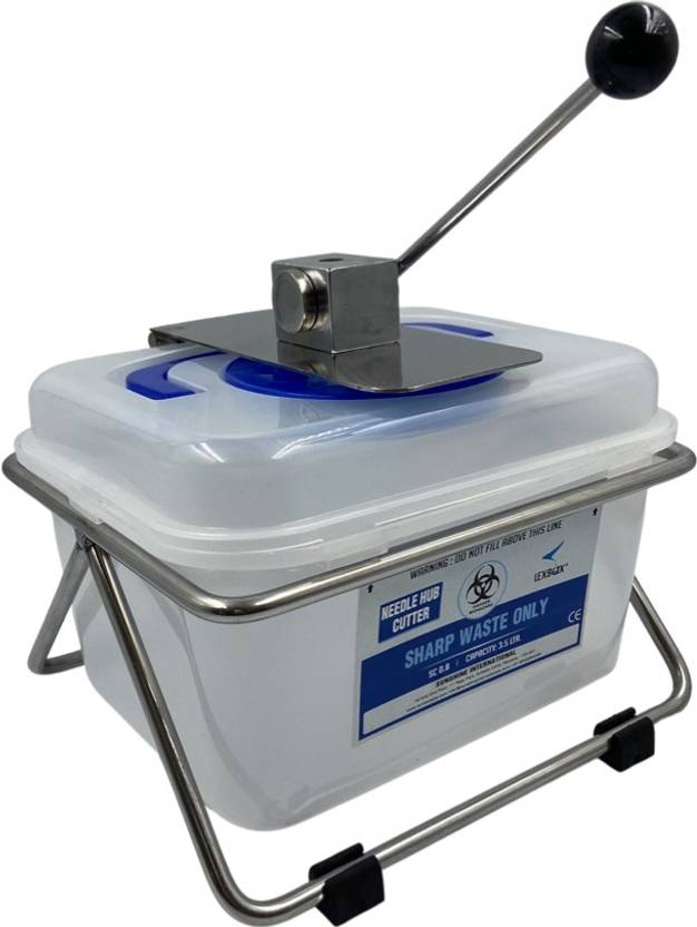 Lexbax Needle Cum Syringe Hub/Injection cutter 3.5litre capacity with ...