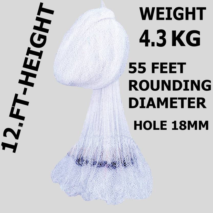 YASHNET CASTNET 12 FEET HEIGHT 18MM HOLE 4.2KG WEIGHT 55 FT DIAMETER ...