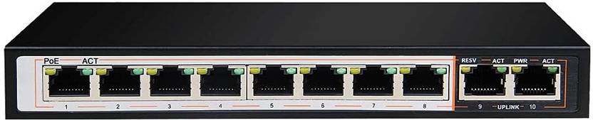 D-Link 8 Port Gigabit PoE Switch - 8 PoE+ 2 Uplink Port 250m DGS-F1010P ...