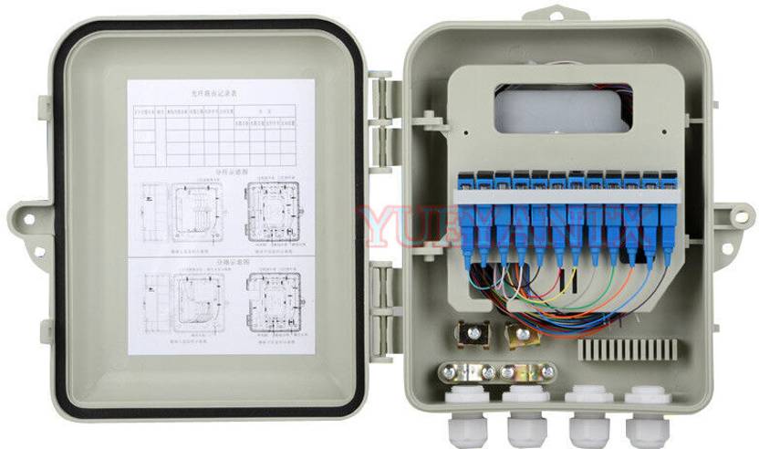 HANUTECH 12 Core FTTH Fiber Distribution Box, Fiber Splitter Box Indoor ...