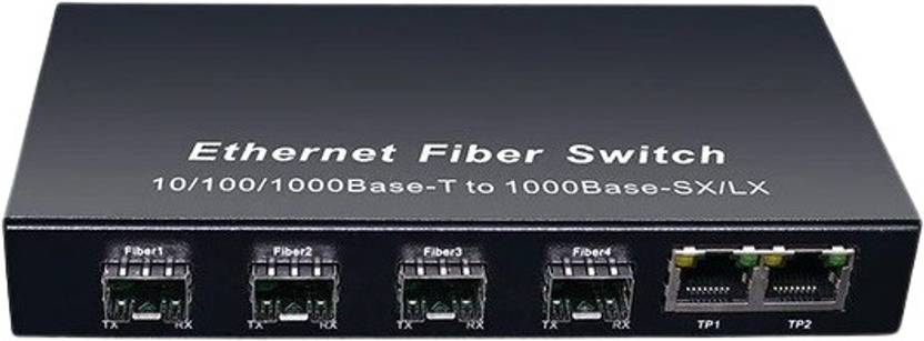 RAMEX 6 Port Gigabit Ethernet Fiber Switch 4 SFP Fiber Port 2 RJ45 UTP ...
