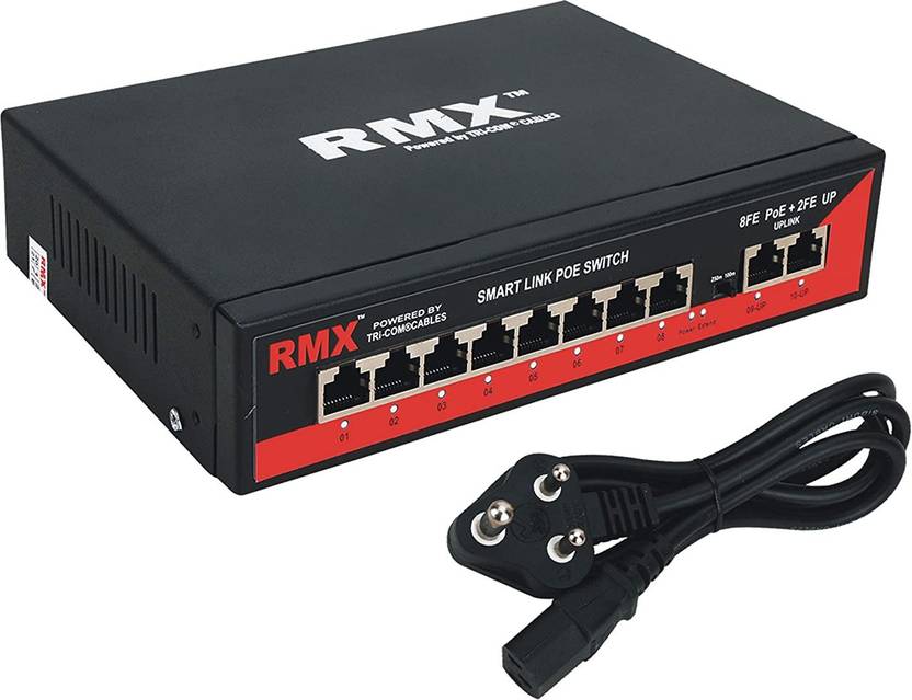 kathiriyas RMX 8-AI Ethernet PoE Switch Support with AF/at/BT 2-Port ...