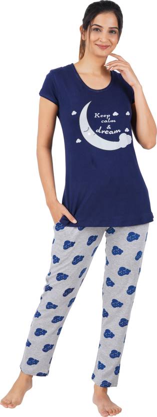 Buy That Trendz Women Printed Blue Night Suit Set Price in India - Buy ...