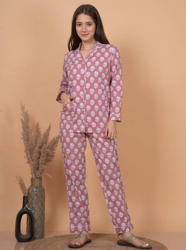 Asami Women Printed Pink Night Suit Set Price in India - Buy Asami ...