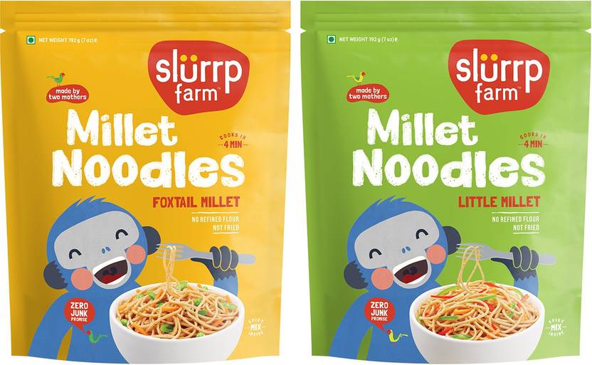 Slurrp Farm No Maida Millet Noodles Combo, Not Fried, No MSG Hakka ...