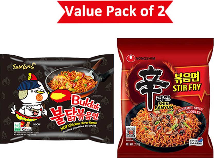 Samyang hot chicken ramen buldak fire noodles & nongshim stir fry ...