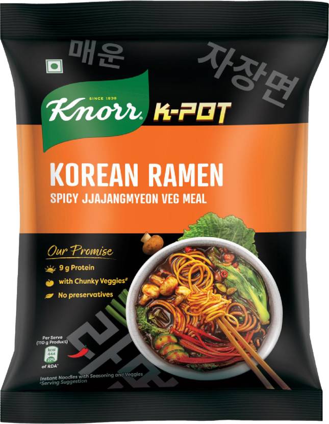 Knorr Korean Ramen Spicy Jjajangmyeon Veg Meal Instant Noodles ...
