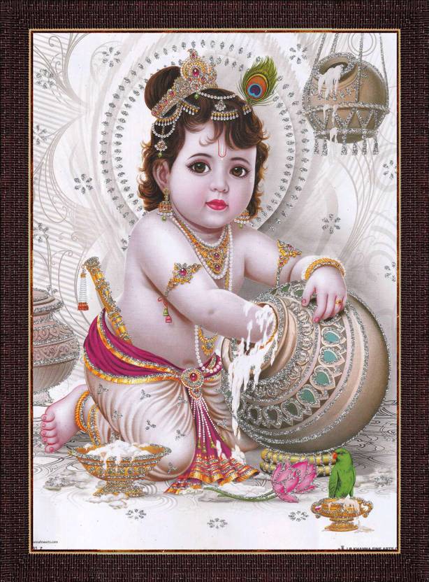 craftery Bal Krishna Krishna Bal Roop Bal Gopal Religious Frame Price ...