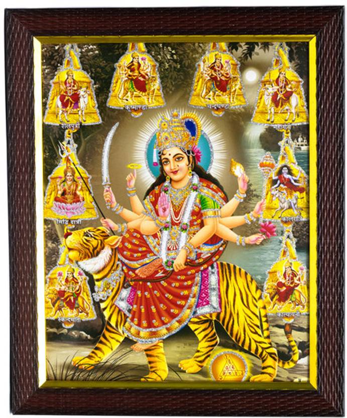 Cherriee Durga Maa photo frame for pooja, wall decoration Religious ...
