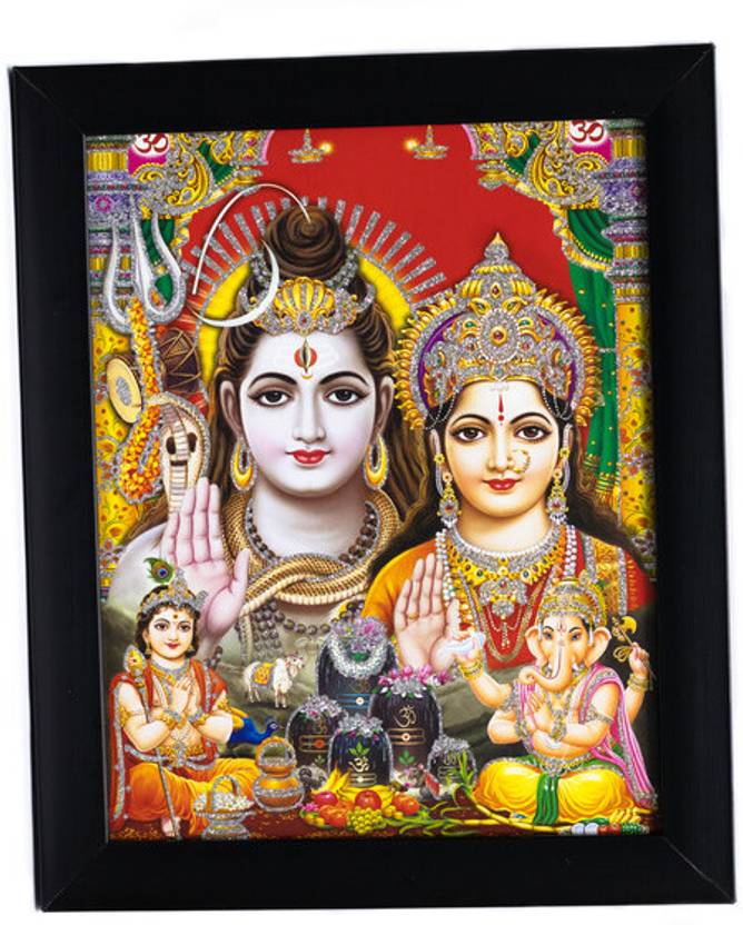 Cherriee Shiva/Mahadev parvati ganesh kartikeya family photo frame for ...