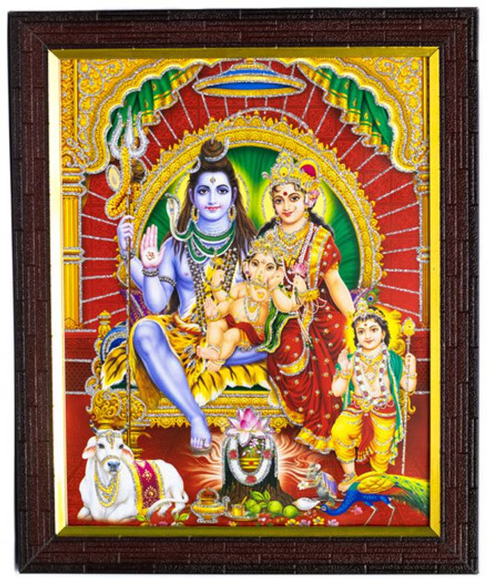 Cherriee Shiva/Mahadev parvati ganesh kartikeya family photo frame for ...